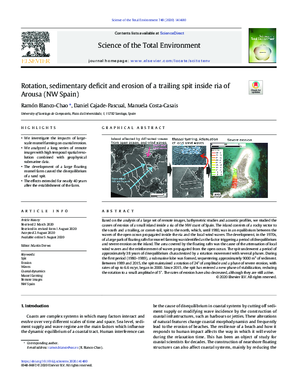 (PDF) Rotation, sedimentary deficit and erosion of a trailing spit ...