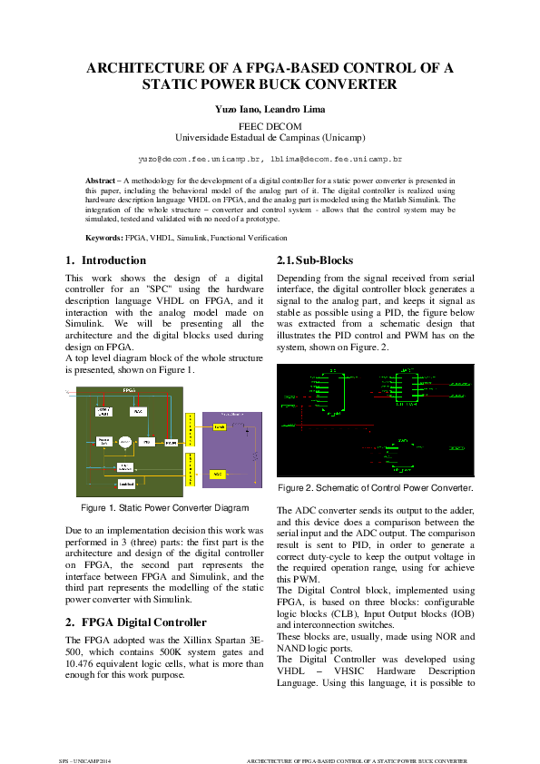 (PDF) Architecture of a Fpga-Based Control of a Static Power Buck Converter