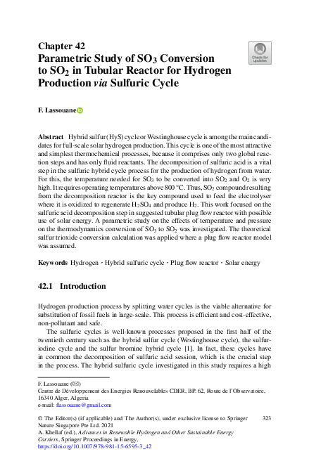 (PDF) Parametric Study of SO3 Conversion to SO2 in Tubular Reactor for ...