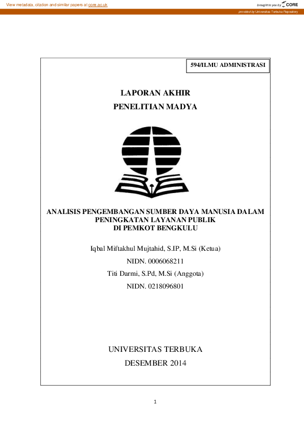 (PDF) Analisis Pengembangan Sumber Daya Manusia dalam Peningkatan Layanan Publik di Pemkot ...