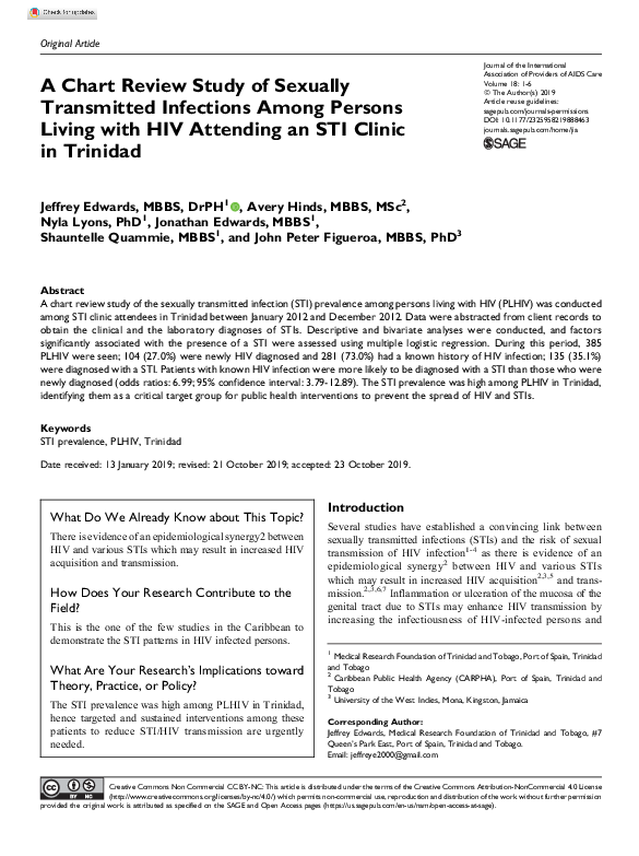 (PDF) A Chart Review Study of Sexually Transmitted Infections Among ...