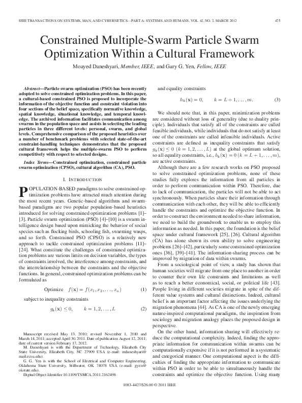 (PDF) Constrained Multiple-Swarm Particle Swarm Optimization Within a ...