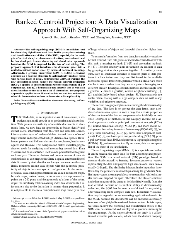 Pdf Ranked Centroid Projection A Data Visualization Approach With