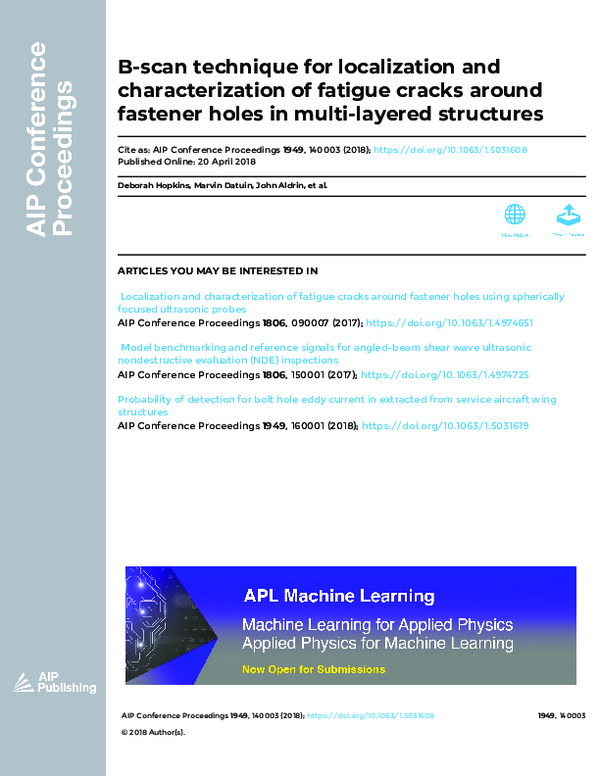 (PDF) B-scan technique for localization and characterization of fatigue ...