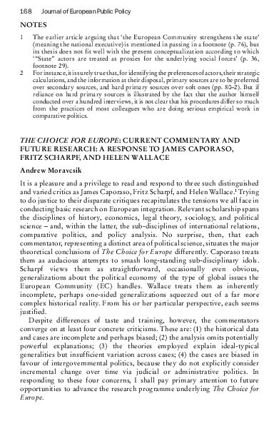 (PDF) The Choice for Europe: Current Commentary and Future Research: A ...