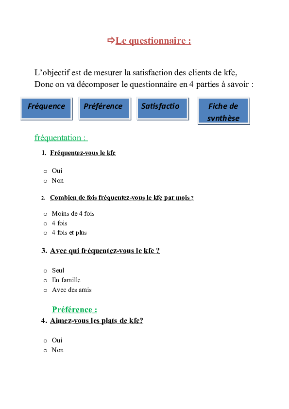 (DOC) Questionnaire KFC