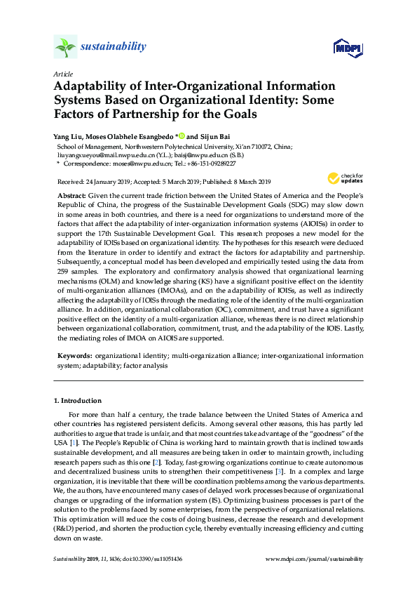 (PDF) Adaptability of Inter-Organizational Information Systems Based on Organizational Identity ...