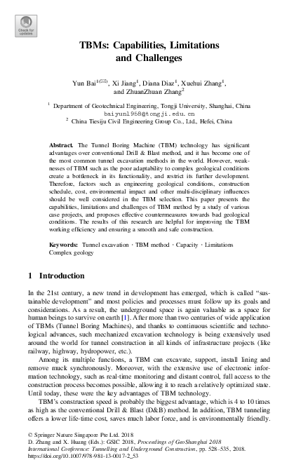 (PDF) TBMs: Capabilities, Limitations and Challenges