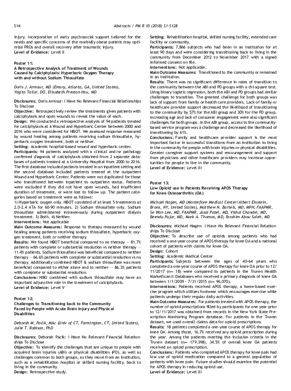 (PDF) Poster 11: A Retrospective Analysis of Treatment of Wounds Caused ...