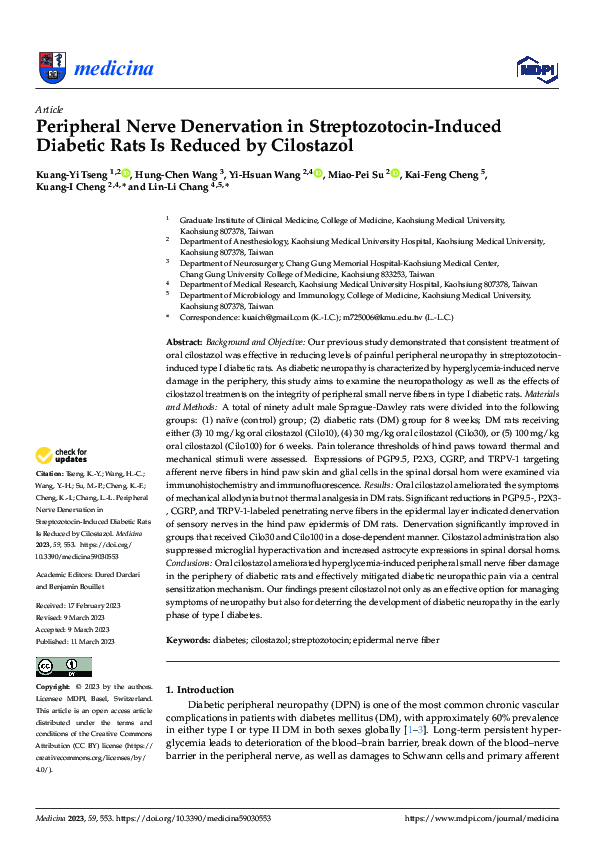 (PDF) Peripheral Nerve Denervation in Streptozotocin-Induced Diabetic ...