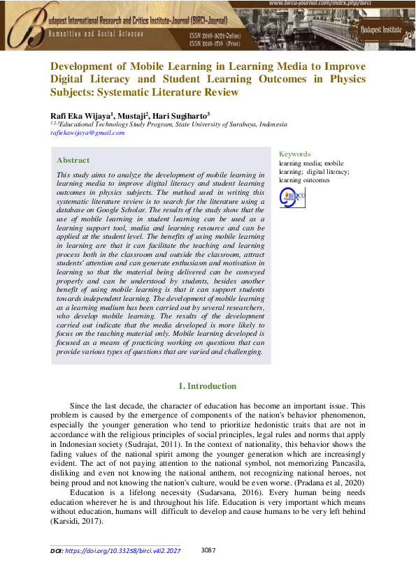 (PDF) Development of Mobile Learning in Learning Media to Improve ...
