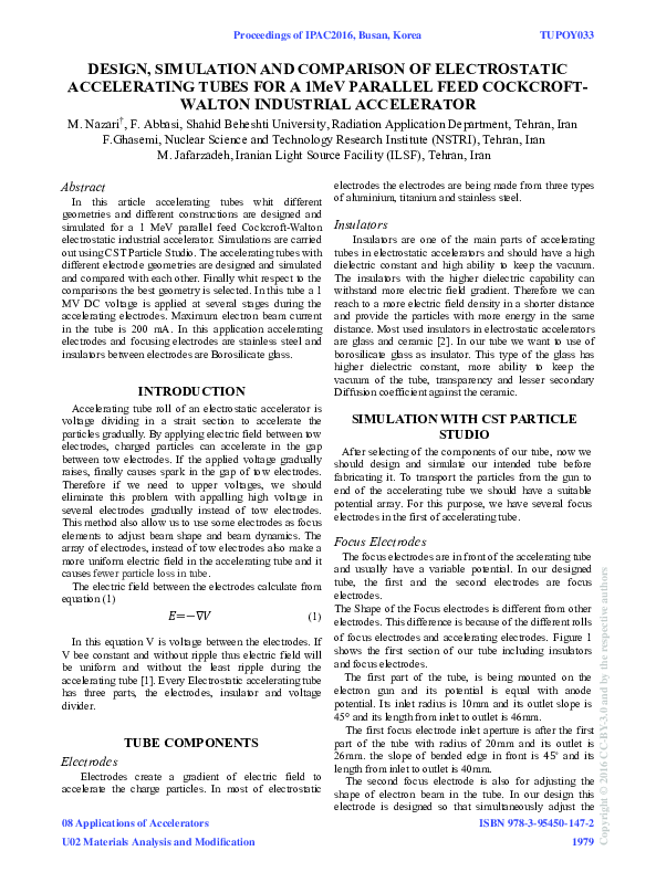 (PDF) Design, Simulation and Comparison of Electrostatic Accelerating ...