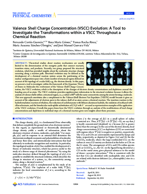 (PDF) Valence Shell Charge Concentration (VSCC) Evolution: A Tool to ...