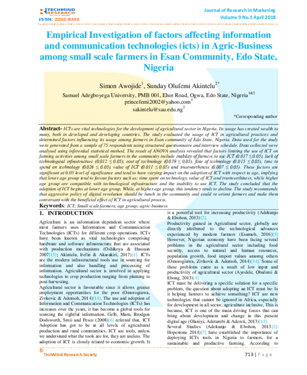 Pdf Empirical Investigation Of Factors Affecting Information And Communication Technologies