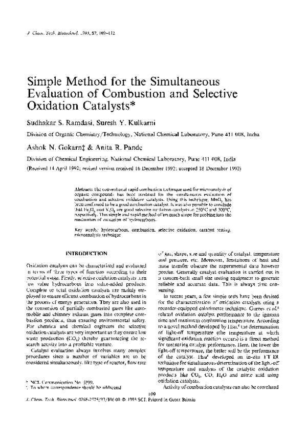 (PDF) Simple method for the simultaneous evaluation of combustion and ...
