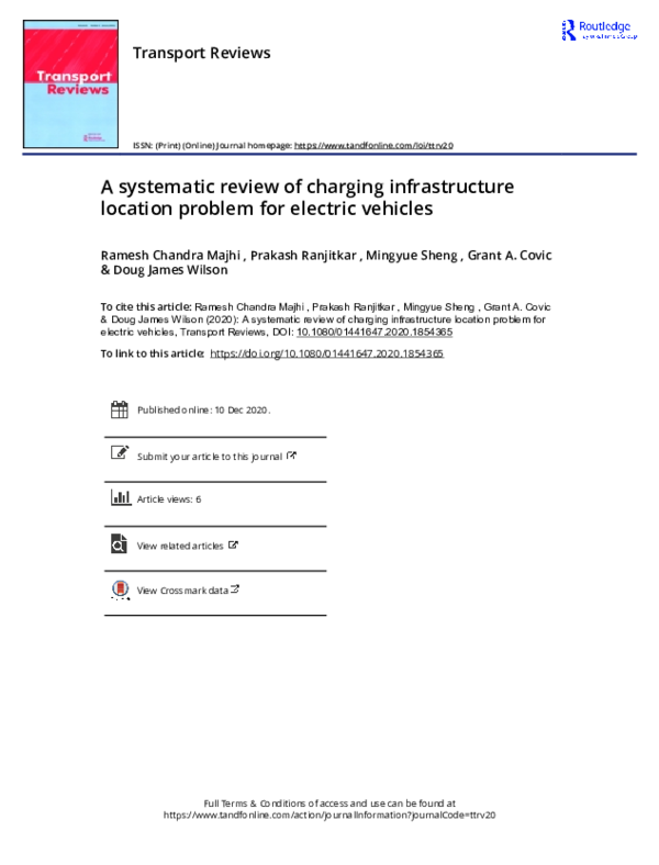 (PDF) A systematic review of charging infrastructure location problem for electric vehicles