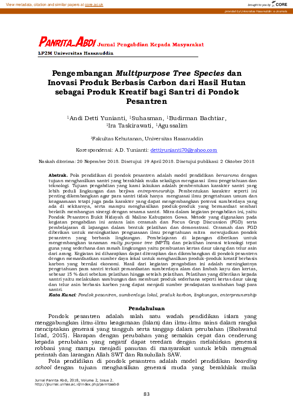 (PDF) Pengembangan Multi Purpose Tree Species Dan Inovasi Produk ...