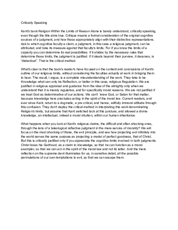 (DOC) Critically speaking