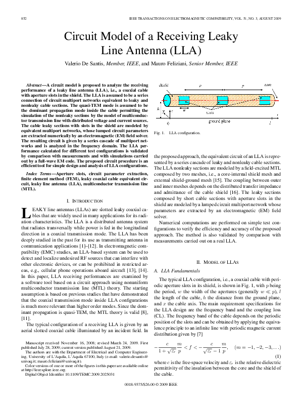 (PDF) Circuit Model of a Receiving Leaky Line Antenna (LLA)