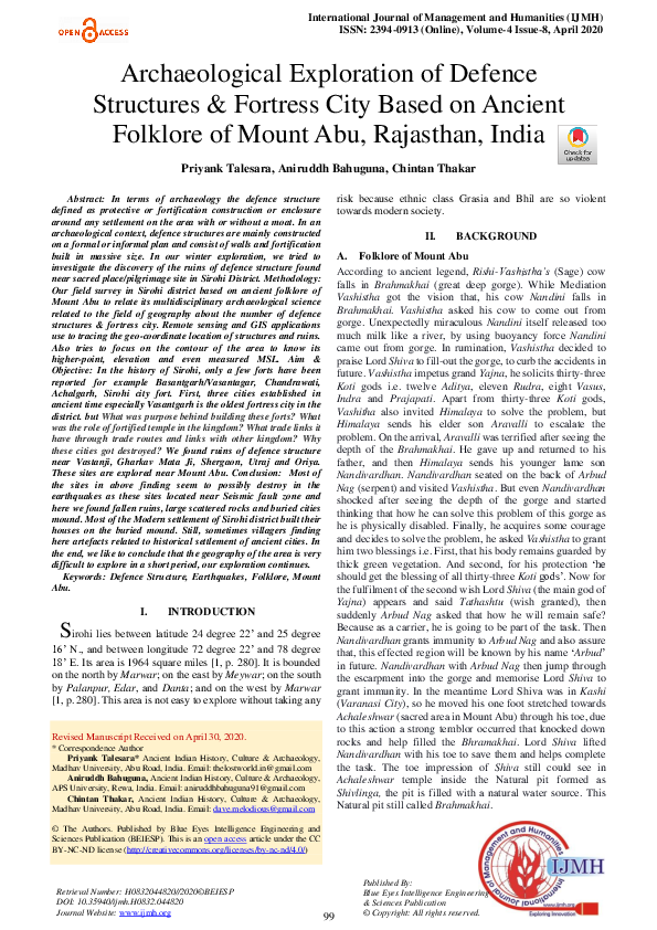 (PDF) Archaeological Exploration of Defence Structures & Fortress City ...