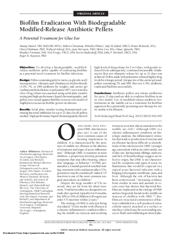 (PDF) Biofilm Eradication With Biodegradable Modified-Release ...