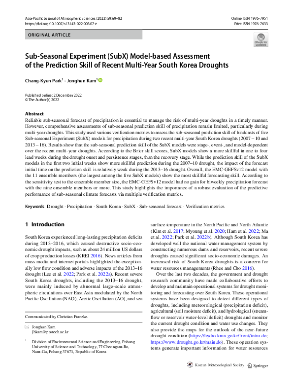 (PDF) Sub-Seasonal Experiment (SubX) Model-based Assessment of the ...