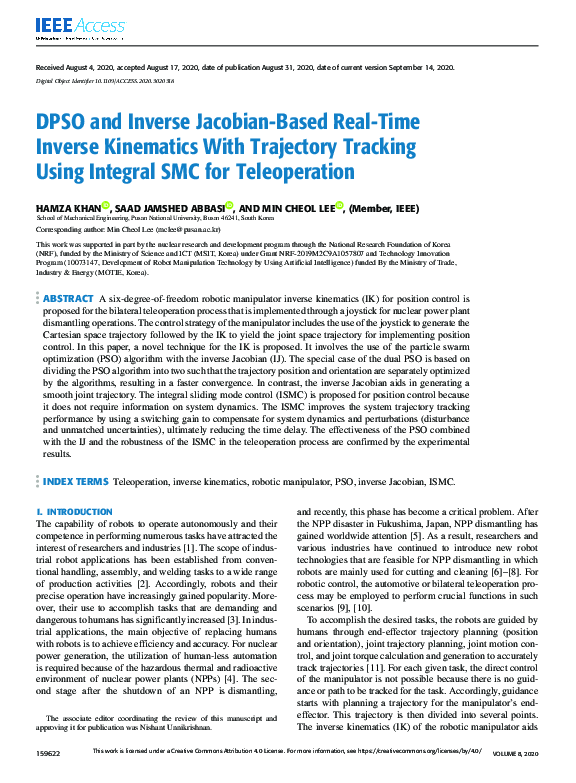 DPSO and Inverse Jacobian-Based Real-Time Inverse Kinematics With ...
