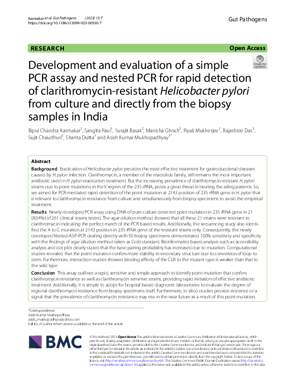 (PDF) Development and evaluation of a simple PCR assay and nested PCR ...