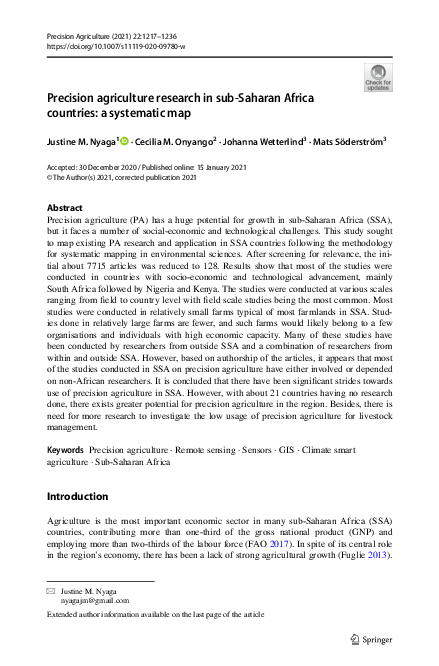 (PDF) Precision agriculture research in sub-Saharan Africa countries: a ...