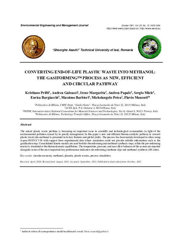 (PDF) Converting End-Of-Life Plastic Waste Into Methanol: The ...