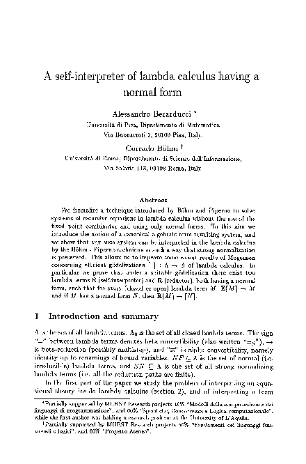 (PDF) A self-interpreter of lambda calculus having a normal form