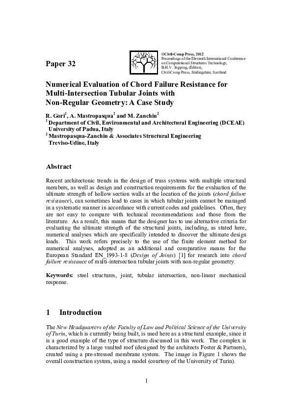 (PDF) Numerical Evaluation of Chord Failure Resistance for Multi ...