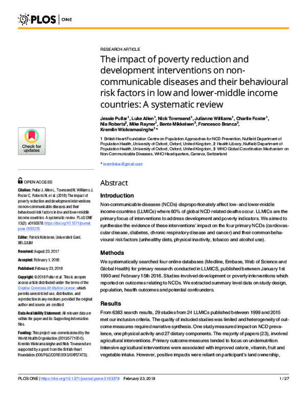 (PDF) The impact of poverty reduction and development interventions on ...