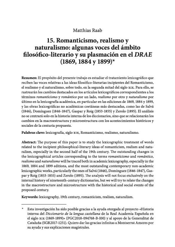 (PDF) Romanticismo, realismo y naturalismo: algunas voces del ámbito ...