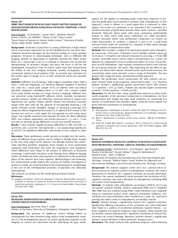 (PDF) Poster #59 REDUCED ANTERIOR CINGULATE COGNITIVE ACTIVATION IS ...
