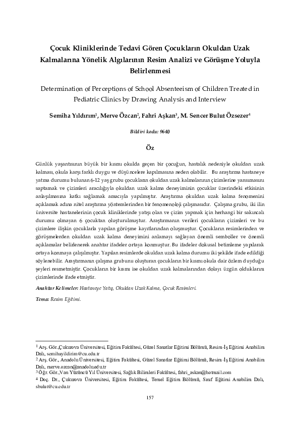 (PDF) Çocuk Kliniklerinde Tedavi Gören Çocukların Okuldan Uzak ...