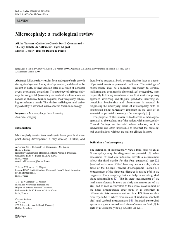 (PDF) Microcephaly: a radiological review