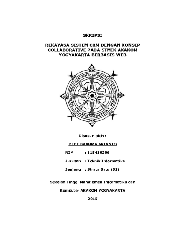 (PDF) Rekayasa Sistem CRM Dengan Konsep Collaborative Pada Stmik Akakom ...