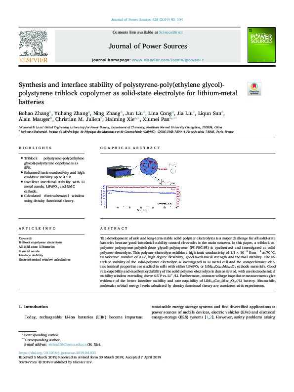 (PDF) Synthesis and interface stability of polystyrene-poly(ethylene glycol)-polystyrene ...