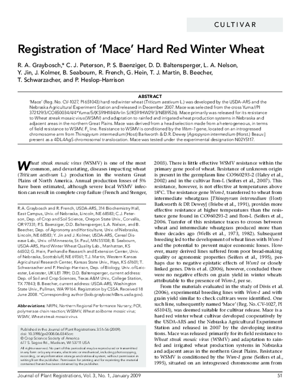 (PDF) Registration of 'Mace' hard red winter wheat