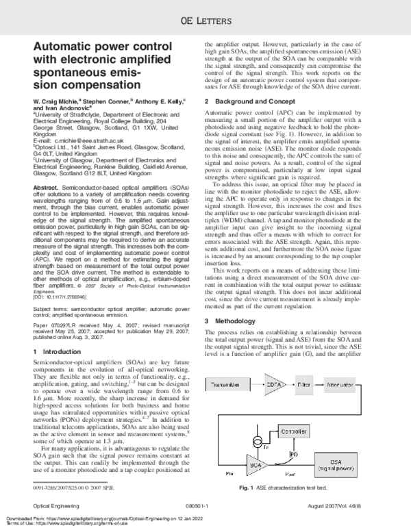 (PDF) Automatic power control with electronic amplified spontaneous ...