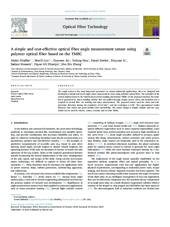 (PDF) A simple and cost-effective optical fiber angle measurement ...