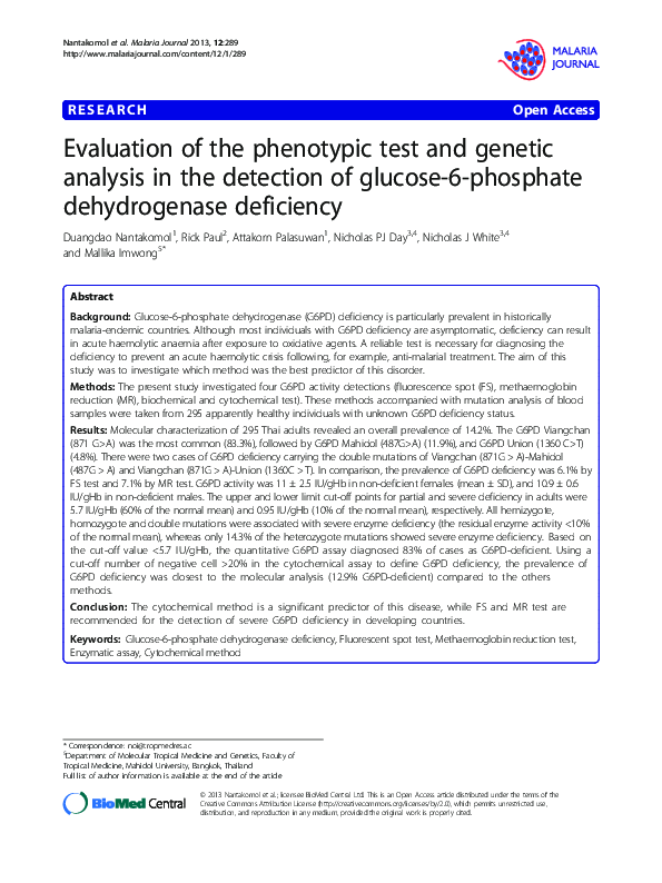 (PDF) Evaluation of the phenotypic test and genetic analysis in the ...
