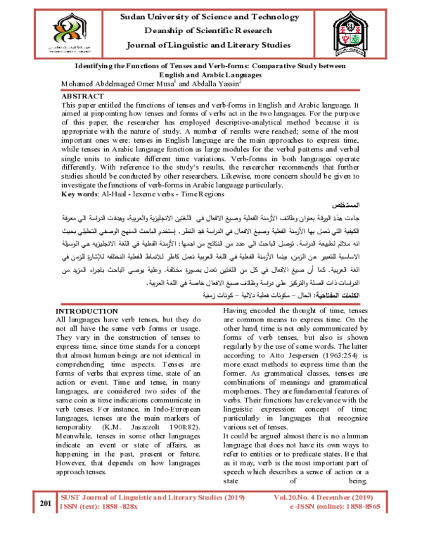 (PDF) Identifying the Functions of Tenses and Verb-forms: Comparative ...