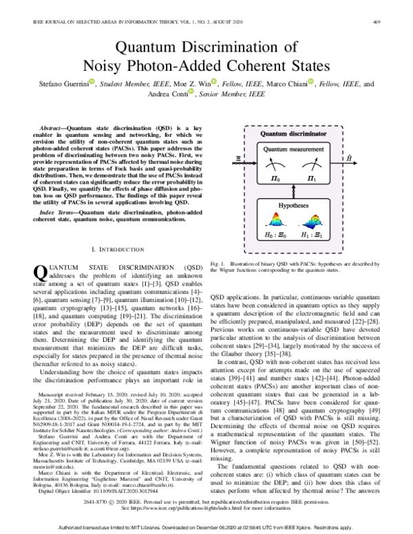 (PDF) Quantum Discrimination of Noisy Photon-Added Coherent States