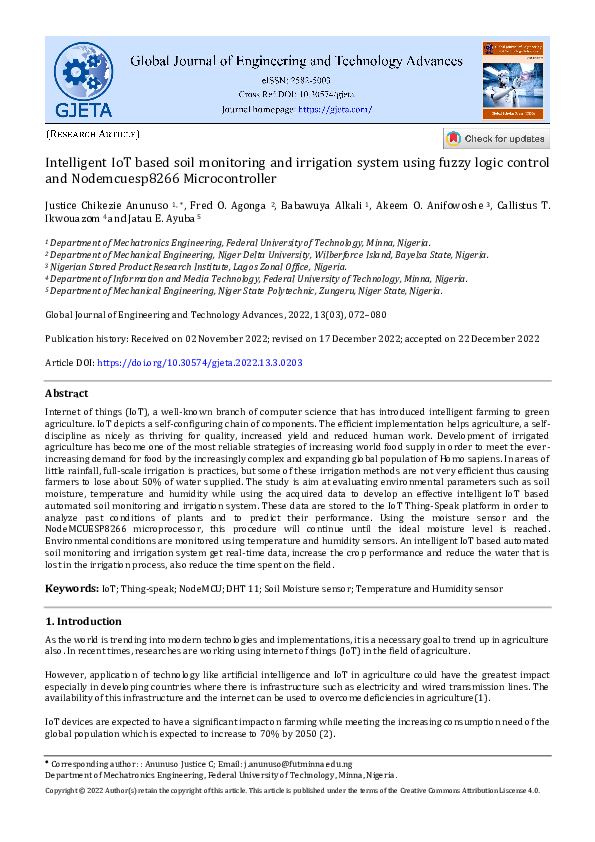 (PDF) Intelligent IoT based soil monitoring and irrigation system using ...