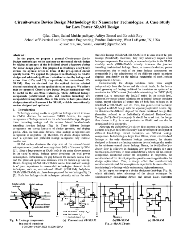 Pdf Circuit Aware Device Design Methodology For Nanometer