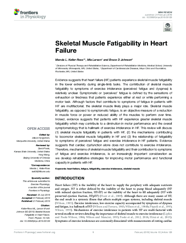 (PDF) Skeletal Muscle Fatigability in Heart Failure
