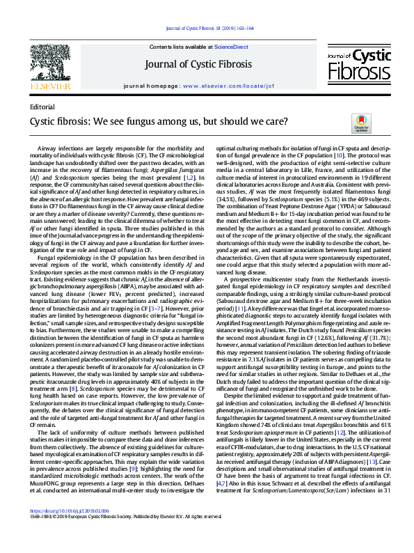 (PDF) Cystic fibrosis: We see fungus among us, but should we care?