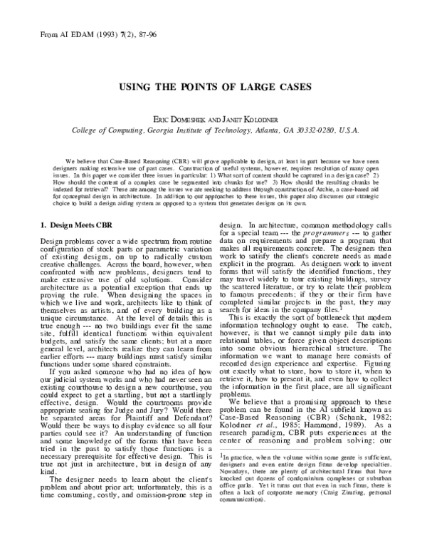 (PDF) Using the points of large cases | Eric Domeshek - Academia.edu